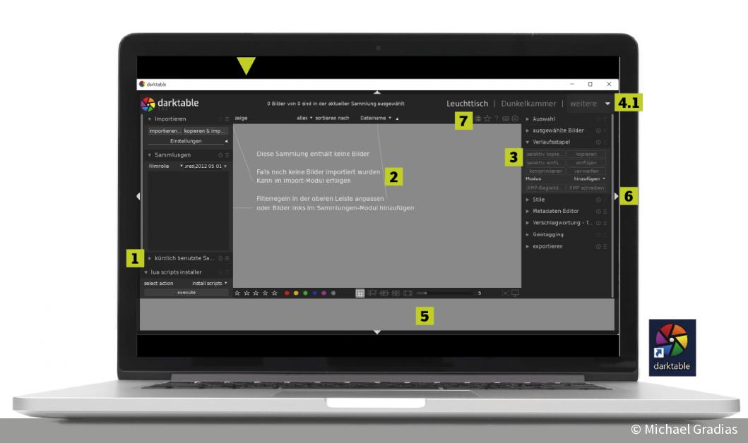 Darktable: die komplette Programmoberfläche erklärt